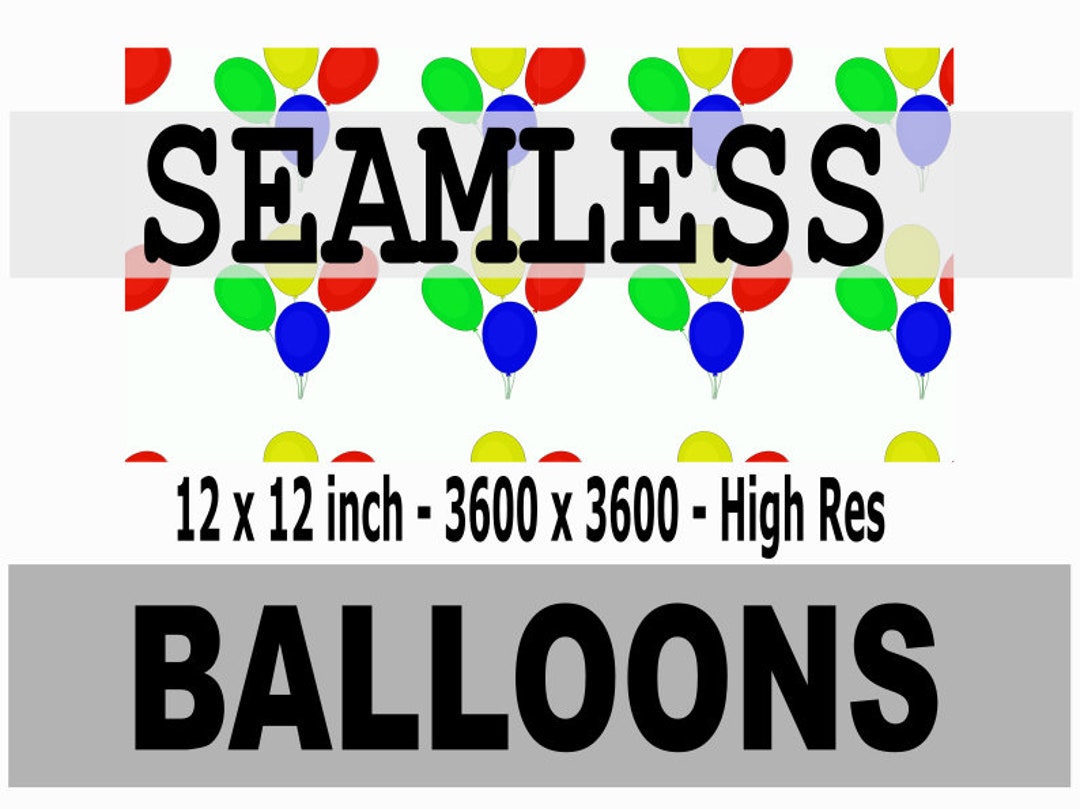 Seamless Patterns - Balloons - Digital Paper Download - 12x12 Inch ...