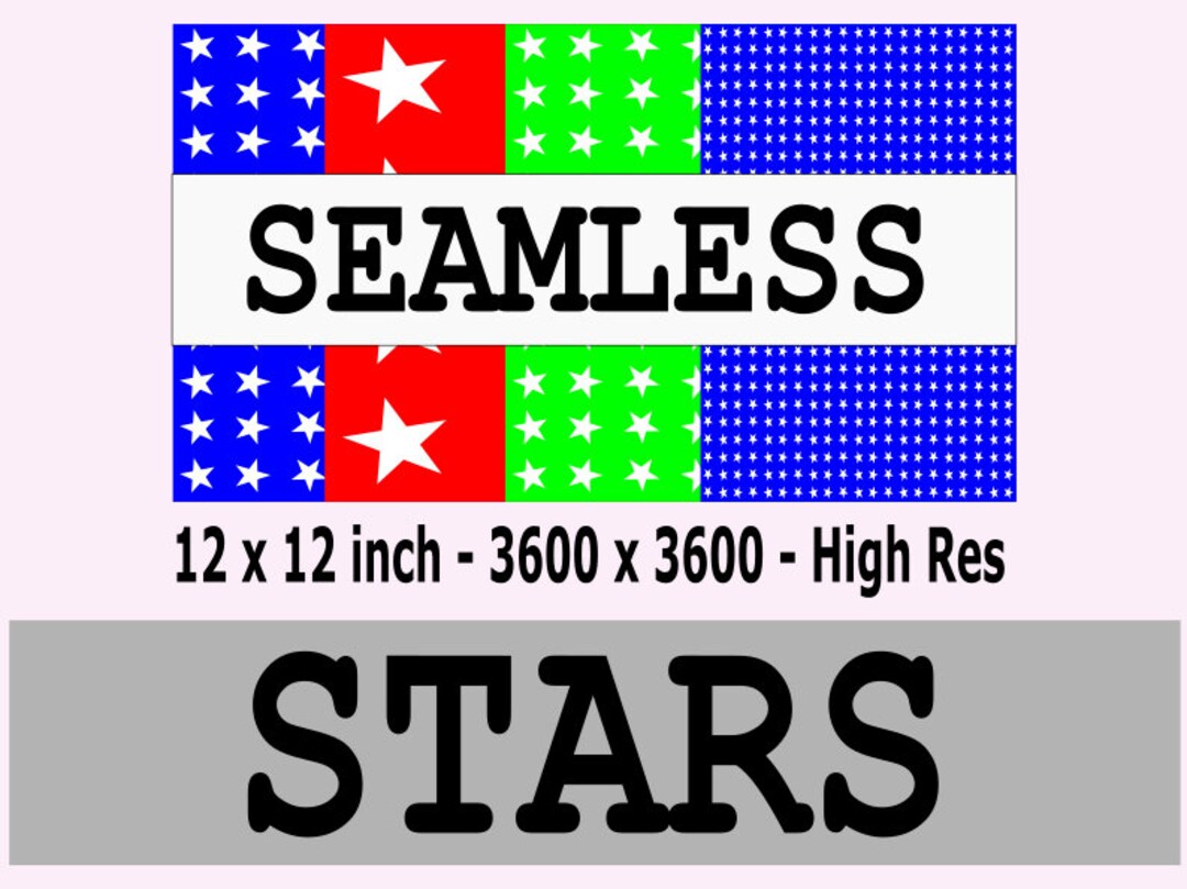 Stars Seamless Pattern Digital Paper - Printable Download - 12x12 Inch ...