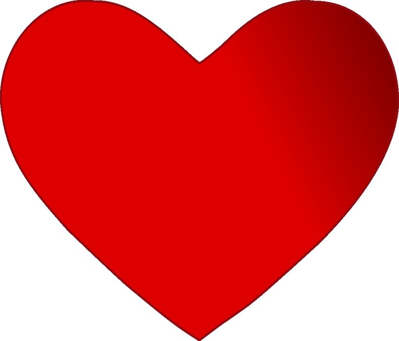 Single Red Heart Digital Download - Valentine - Lover - SVG, PNG, JPG ...
