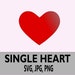 Single Red Heart Digital Download - Valentine - Lover - SVG, PNG, JPG ...