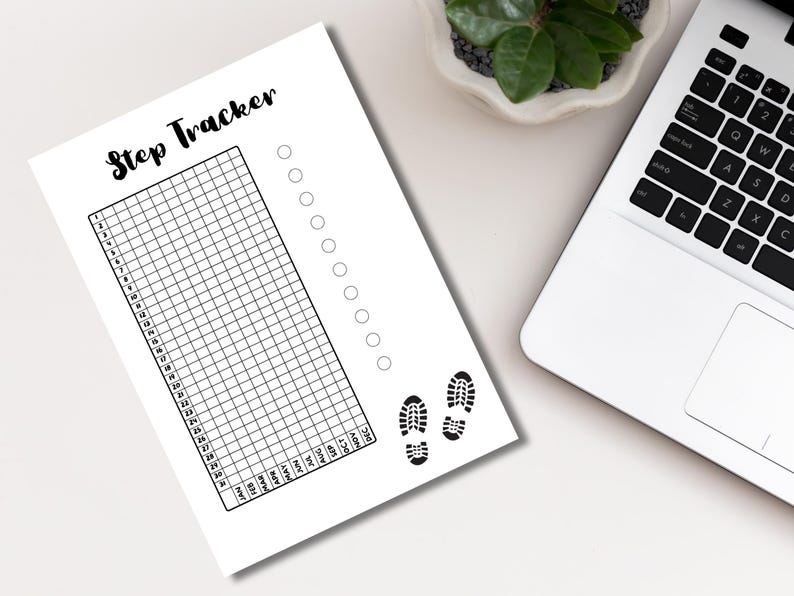 Step Tracker Printable Journal Yearly Daily Steps Tracker A4 & A5 ...