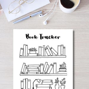 Bookshelf Reading Tracker Printable Journal Page Book Log Reading ...