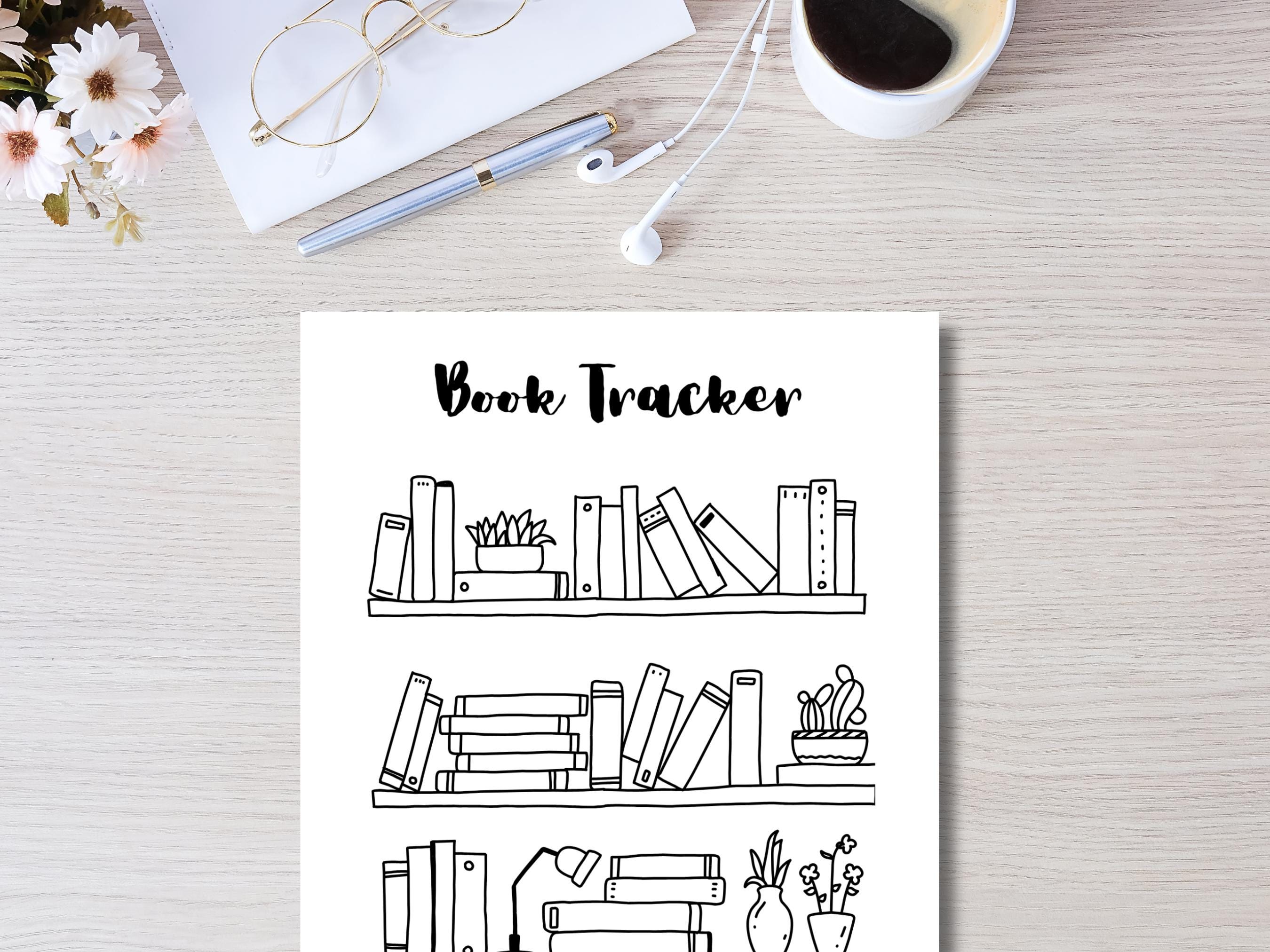 Bookshelf Reading Tracker Printable Journal Page Book Log Reading ...