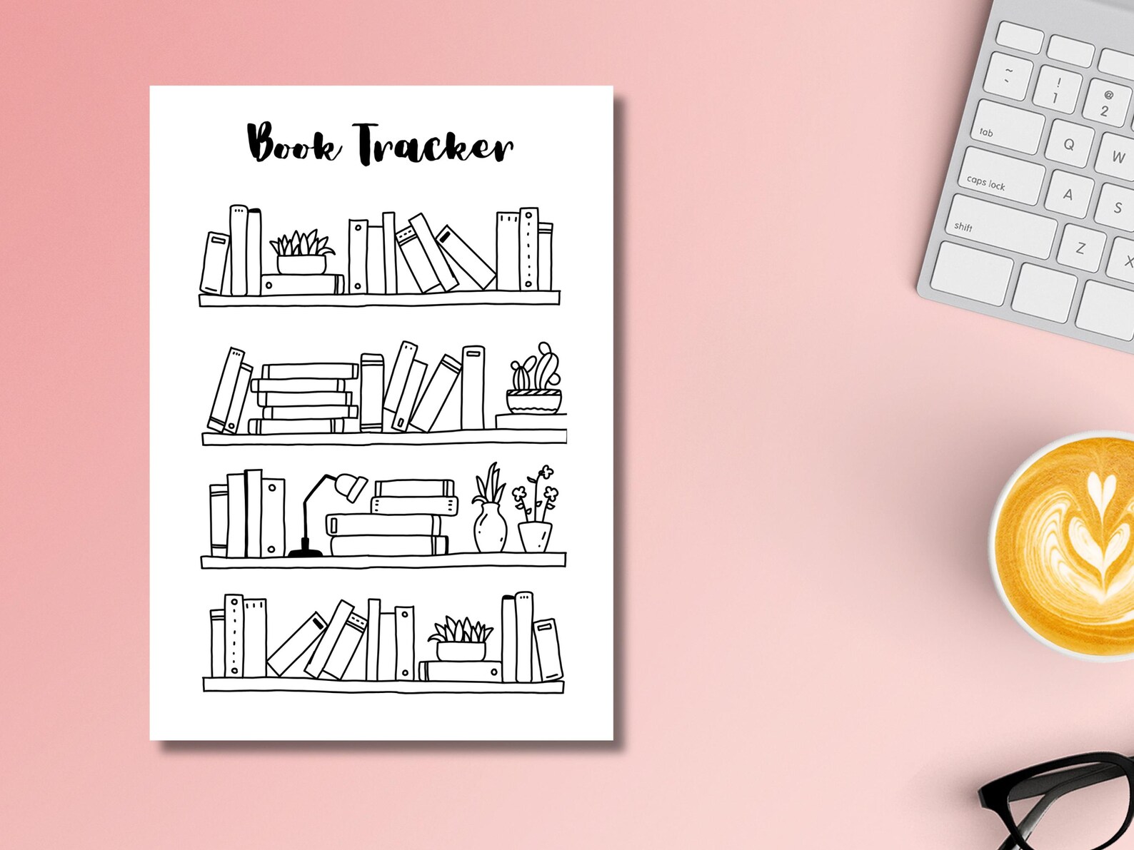Bookshelf Reading Tracker Printable Journal Page Book Log Reading ...