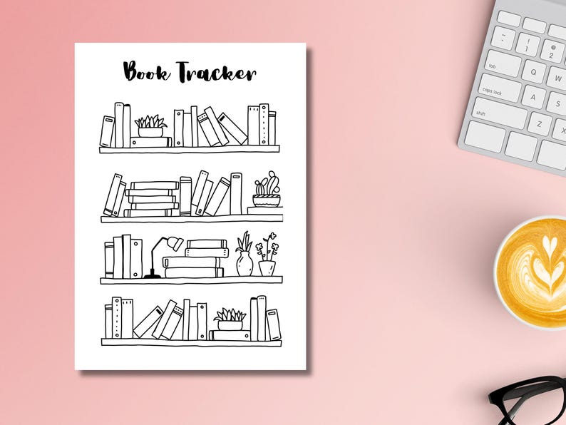 Bookshelf Reading Tracker Printable Journal Page Book Log Reading ...