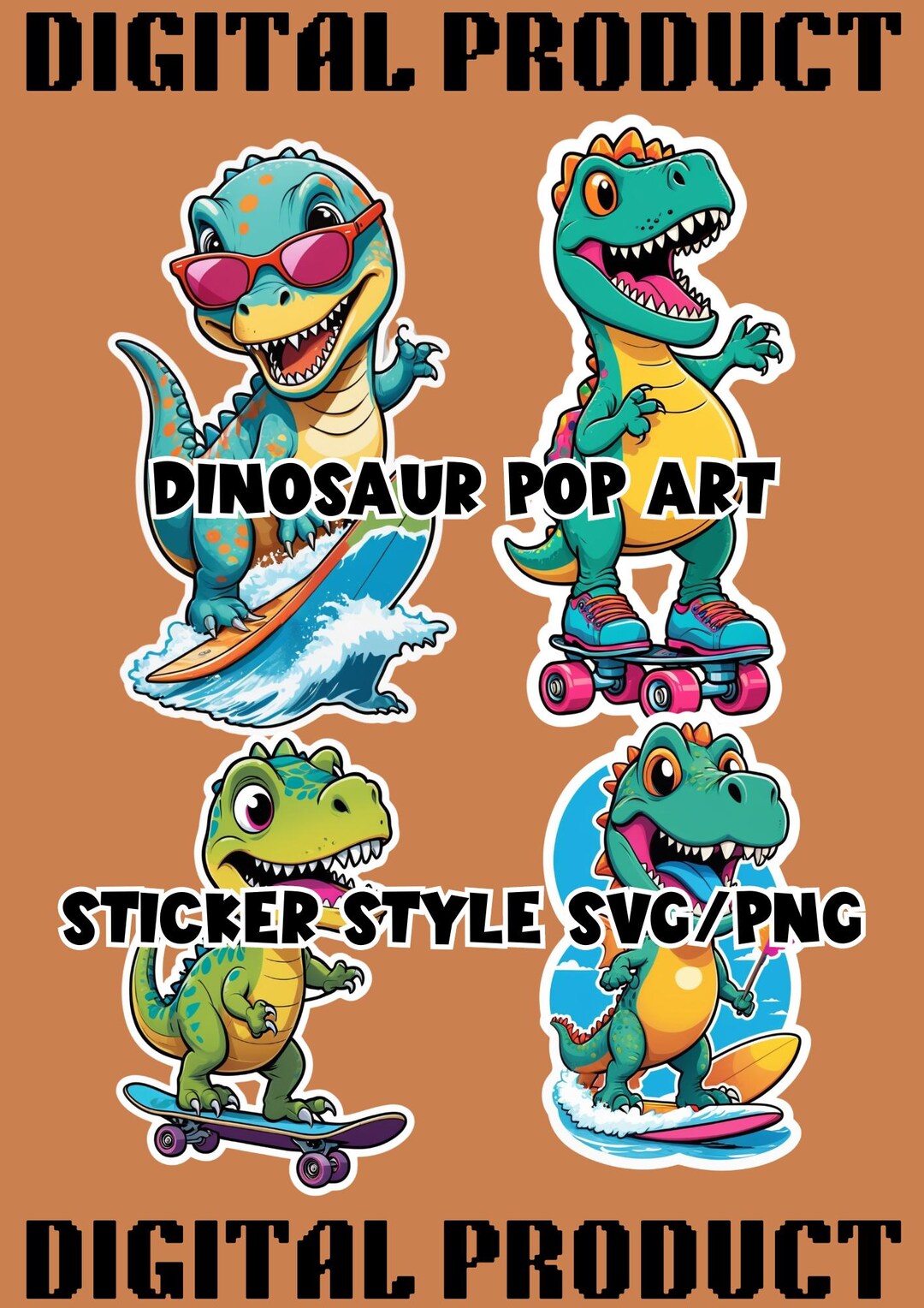 Svg Png, Dinosaur SVG, Dinosaur Skater SVG, Dinosuar Surfer SVG, Cricut ...