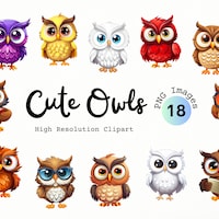 Spring Owls 2023 - Clip Art Designs Graphics Illustrations Sublimation ...