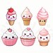 Cute Ice Cream Clipart Bundle PNG Format With Transparent Background ...