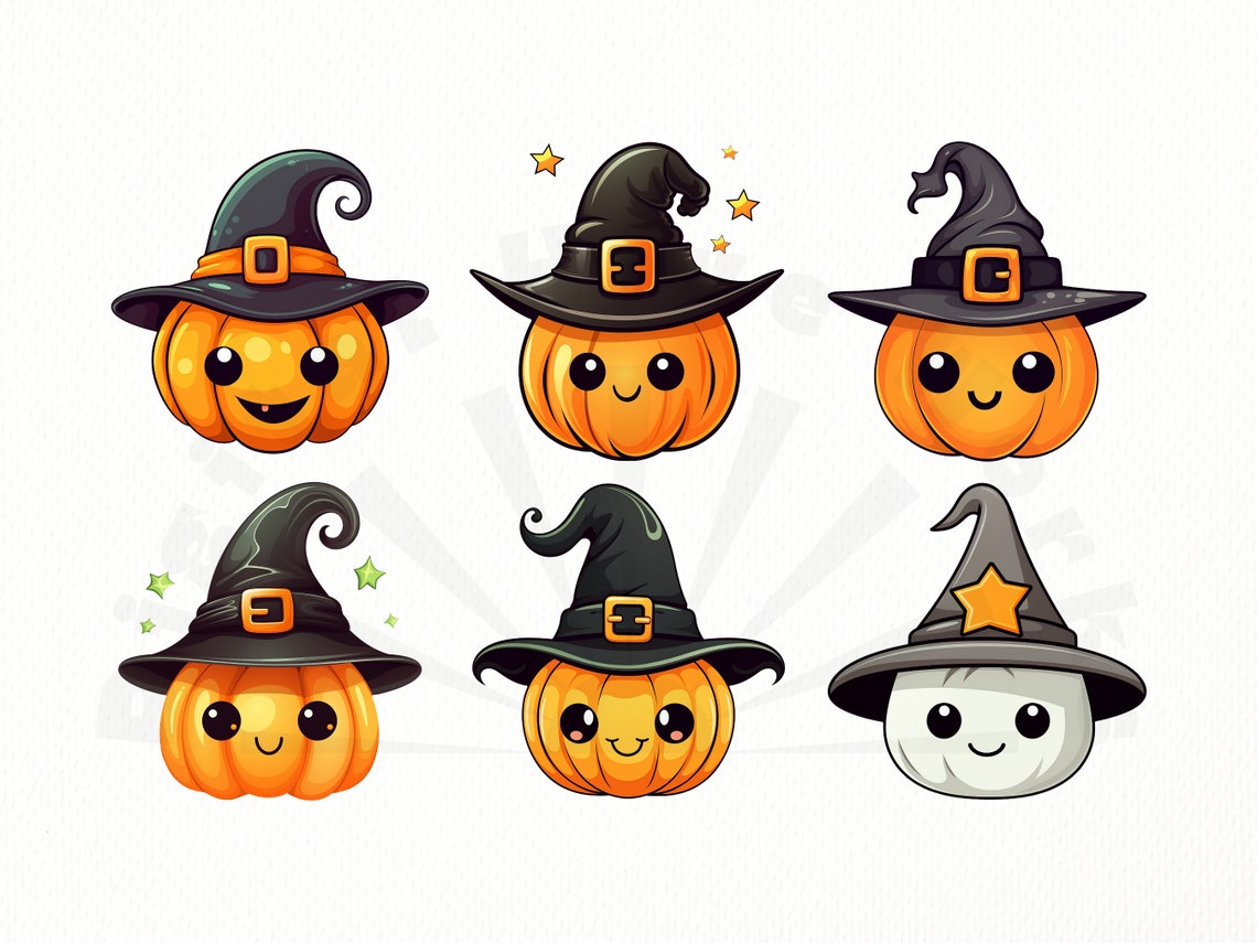 Cute Pumpkins Clipart Bundle - High Resolution PNG Cartoon Pumpkins ...