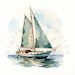 Watercolor Sailboats Clipart | 12 PNG Images | Nautical Ocean Sailboats ...