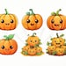 Cute Pumpkins Clipart Bundle - High Resolution PNG Cartoon Pumpkins ...