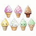 Cute Ice Cream Clipart Bundle PNG Format With Transparent Background ...