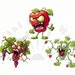 Zombie Fruit Clipart Bundle - PNG Format With Transparent Background ...