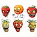 Zombie Fruit Clipart Bundle - PNG Format With Transparent Background ...