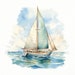 Watercolor Sailboats Clipart | 12 PNG Images | Nautical Ocean Sailboats ...