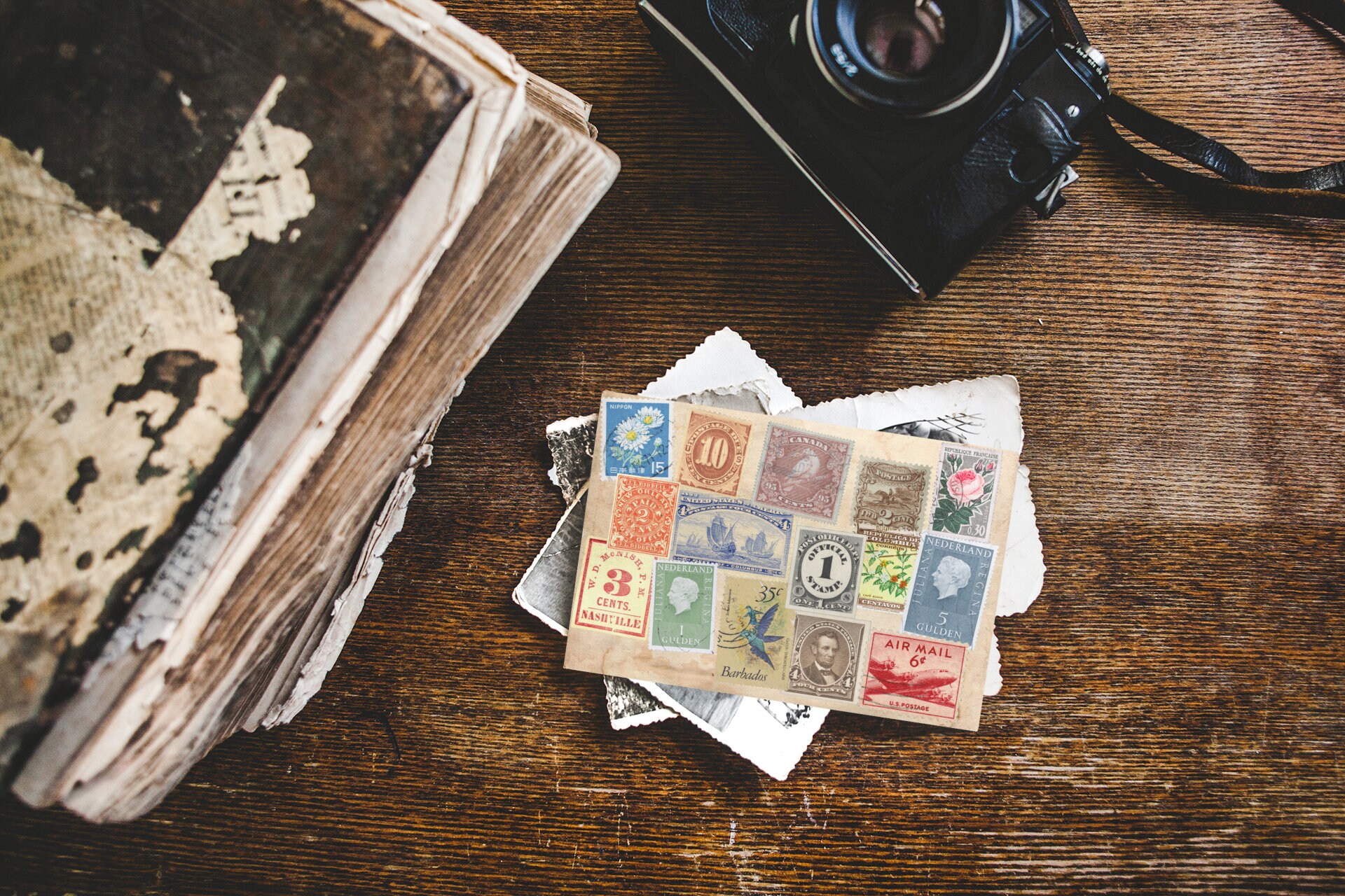 Vintage Stamps Clipart - Variety of 27 Postage Stamps, Digital Download ...