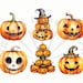 Watercolor Jack O Lanterns Clipart Bundle - PNG Format With Transparent ...