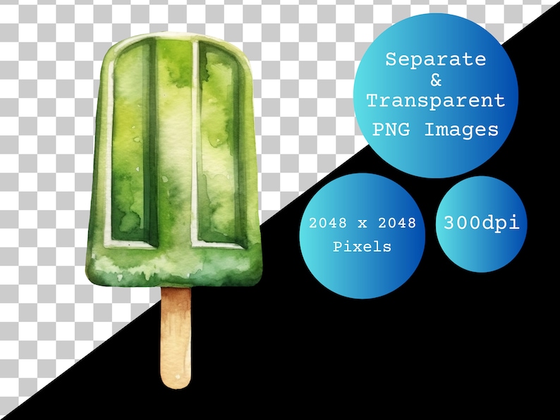 Popsicles Clipart | Watercolor Clip Art PNG | Ice Cream Clipart ...