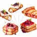 Watercolor Pastries Dessert Clipart | 20 PNG Images of Pastries and ...
