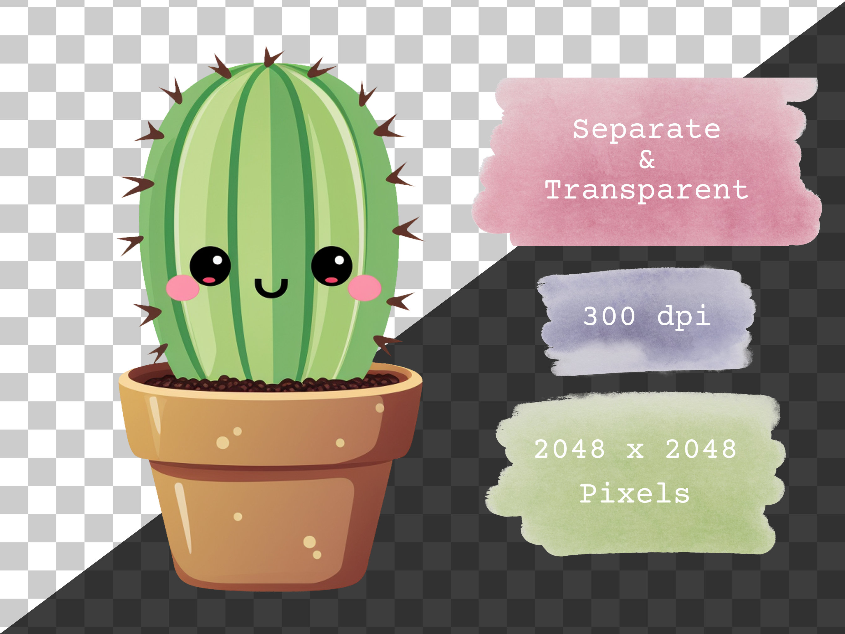 Cute Cactus Clipart - Happy Cactus Clip Art, Kawaii Cactus, Cute Cacti ...