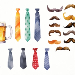 Watercolor Father's Day Clipart, Happy Fathers Day - Neckties, Socks ...