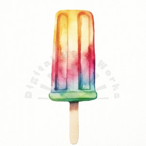Popsicles Clipart | Watercolor Clip Art PNG | Ice Cream Clipart ...