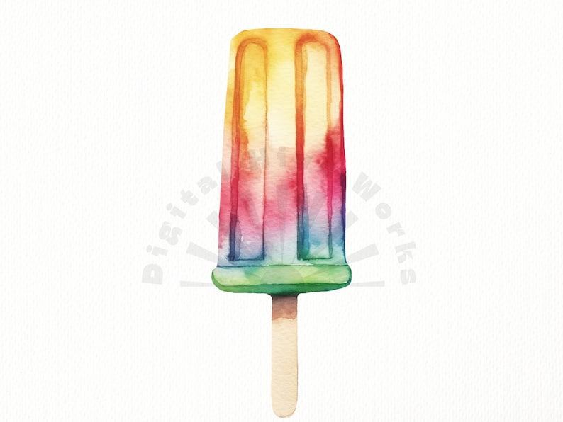 Popsicles Clipart | Watercolor Clip Art PNG | Ice Cream Clipart ...