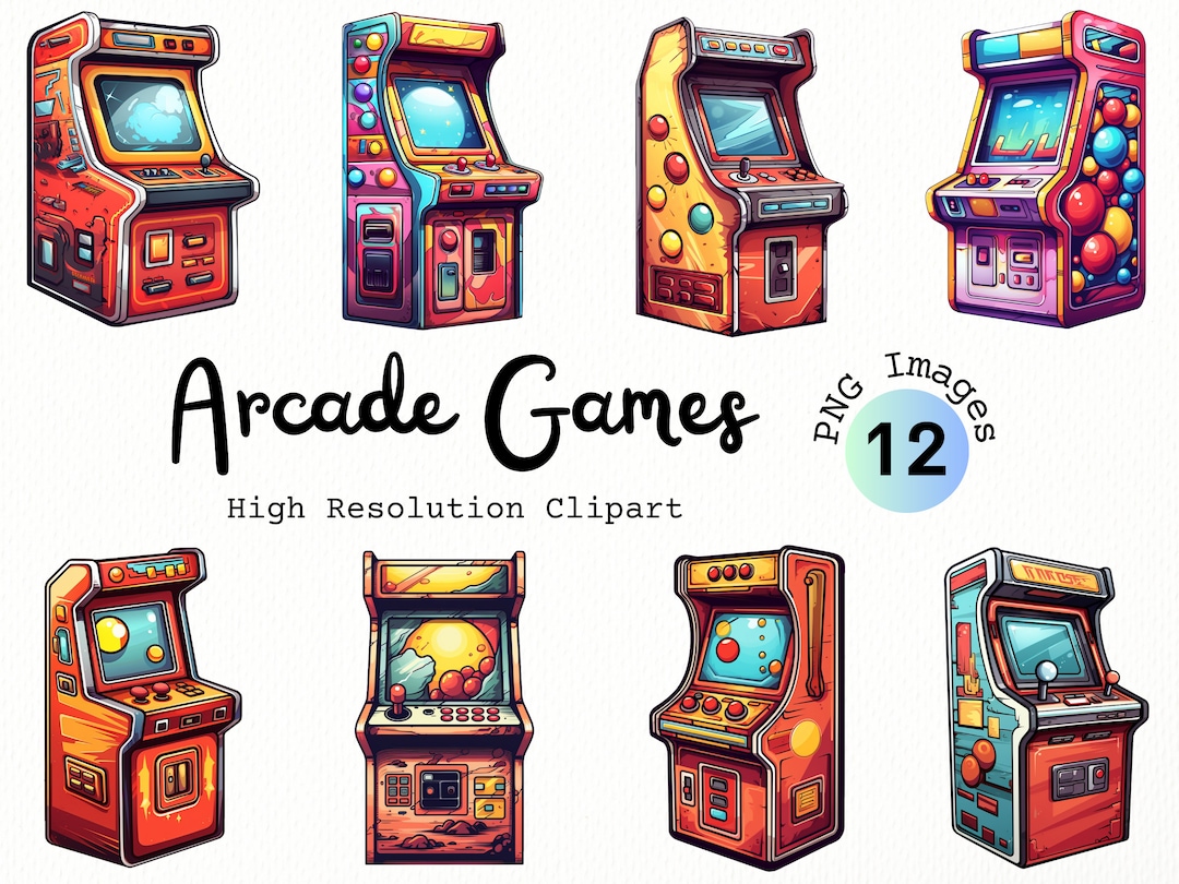 Arcade Games Clipart | 12 PNG Images for Retro Gaming Fans | Arcade ...