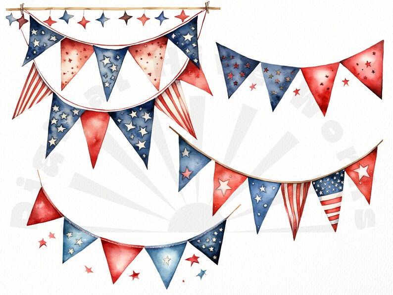 4th of July Watercolor Clipart 60 PNG Images Digital - Etsy