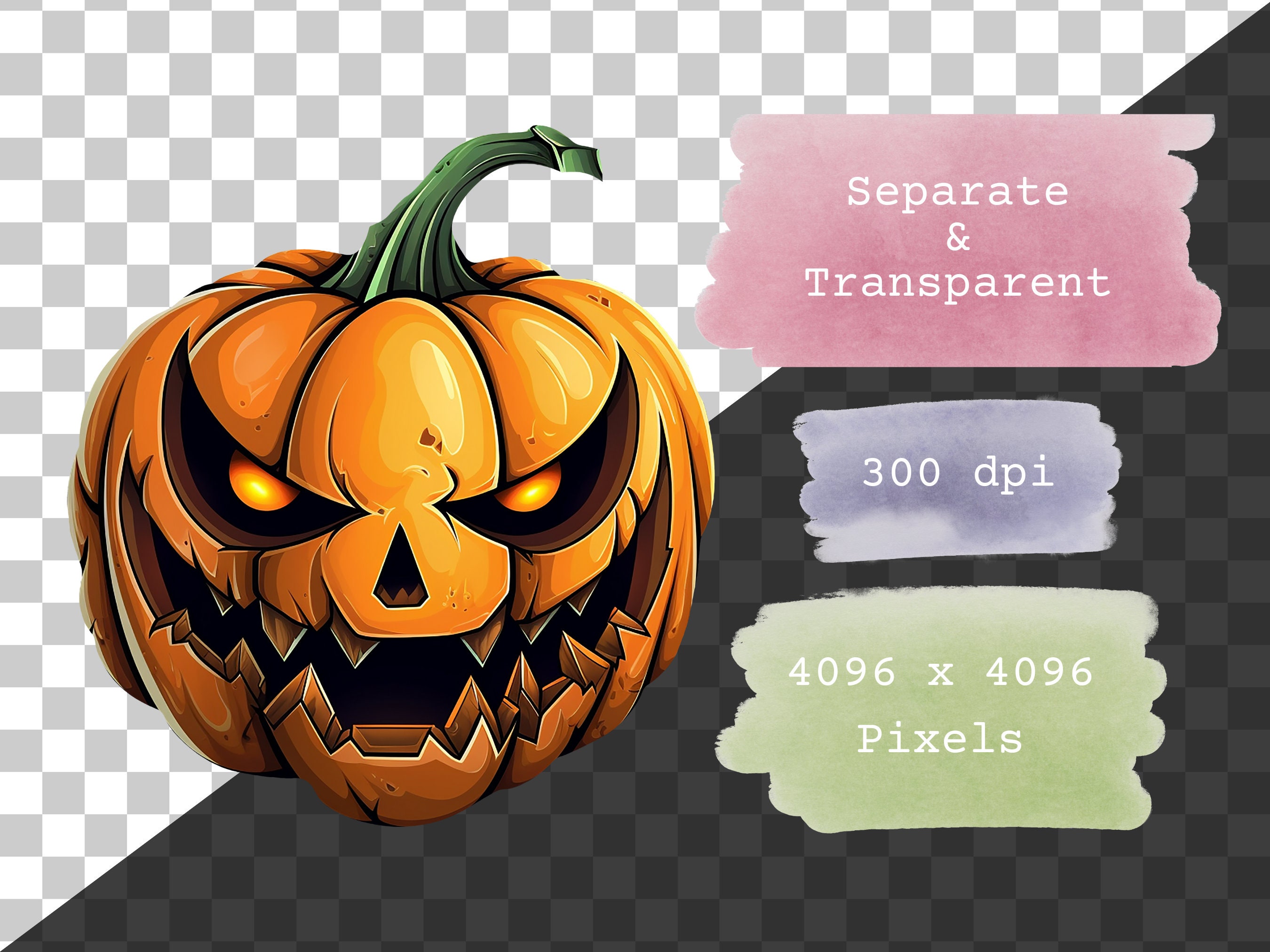 Spooky Jack O Lanterns Clipart Bundle - PNG Format With Transparent ...