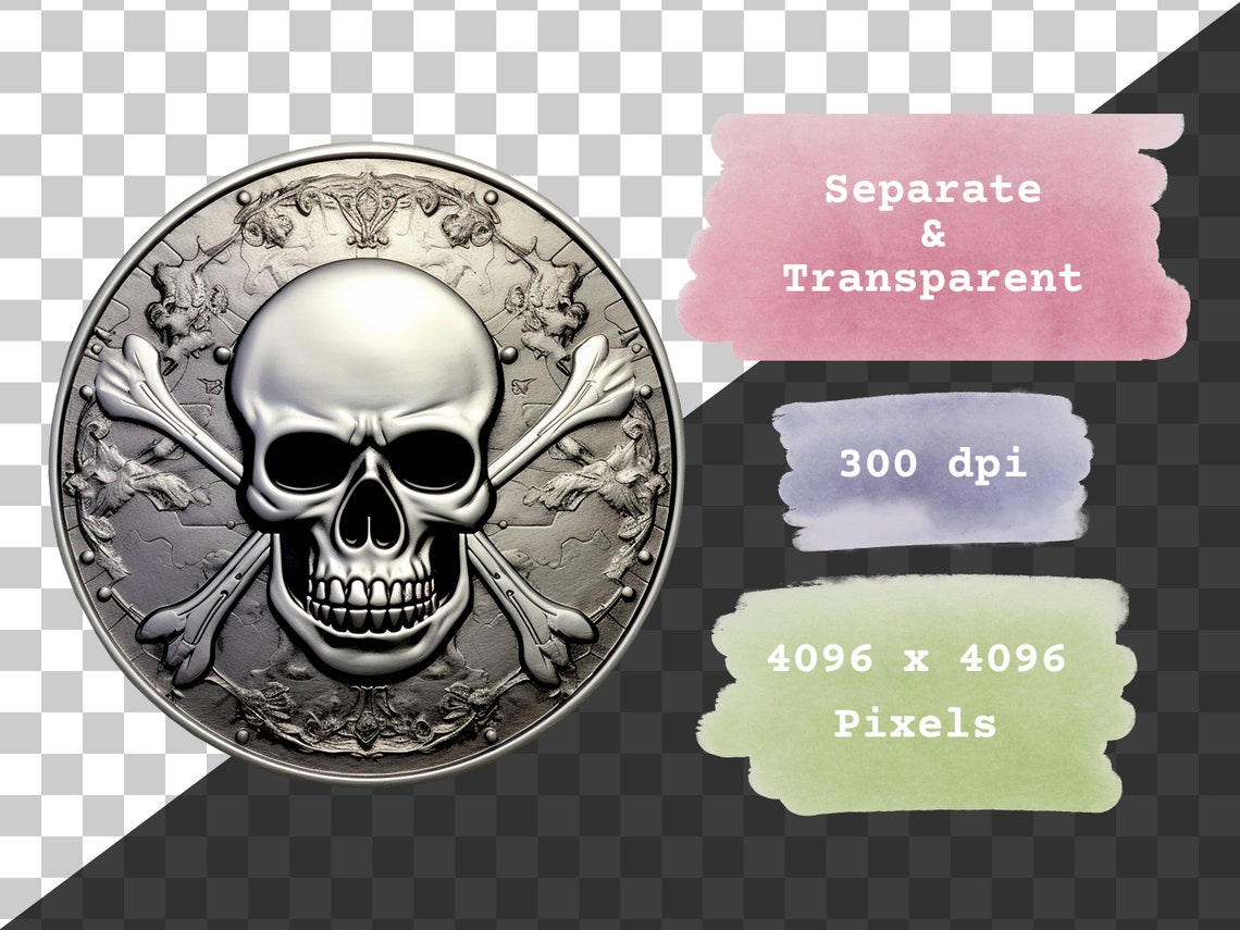 Pirate Coins Clipart Bundle - Cold and Silver Pirate Treasure in PNG ...