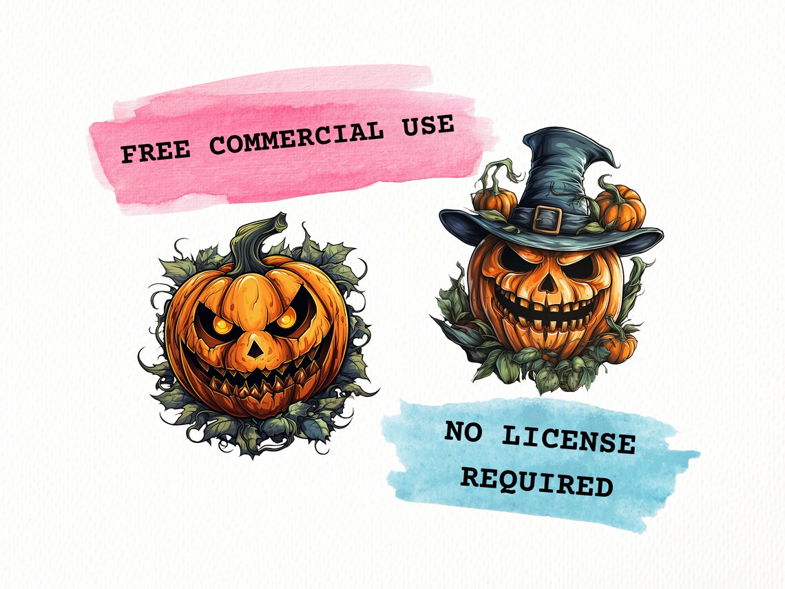 Scary Jack-o-lanterns Clipart Bundle PNG Format With Transparent ...