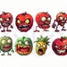 Zombie Fruit Clipart Bundle - PNG Format With Transparent Background ...