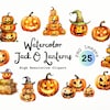 Halloween Traditional Clip Art, AI EPS PNG (no Svg), Jack O Lantern ...