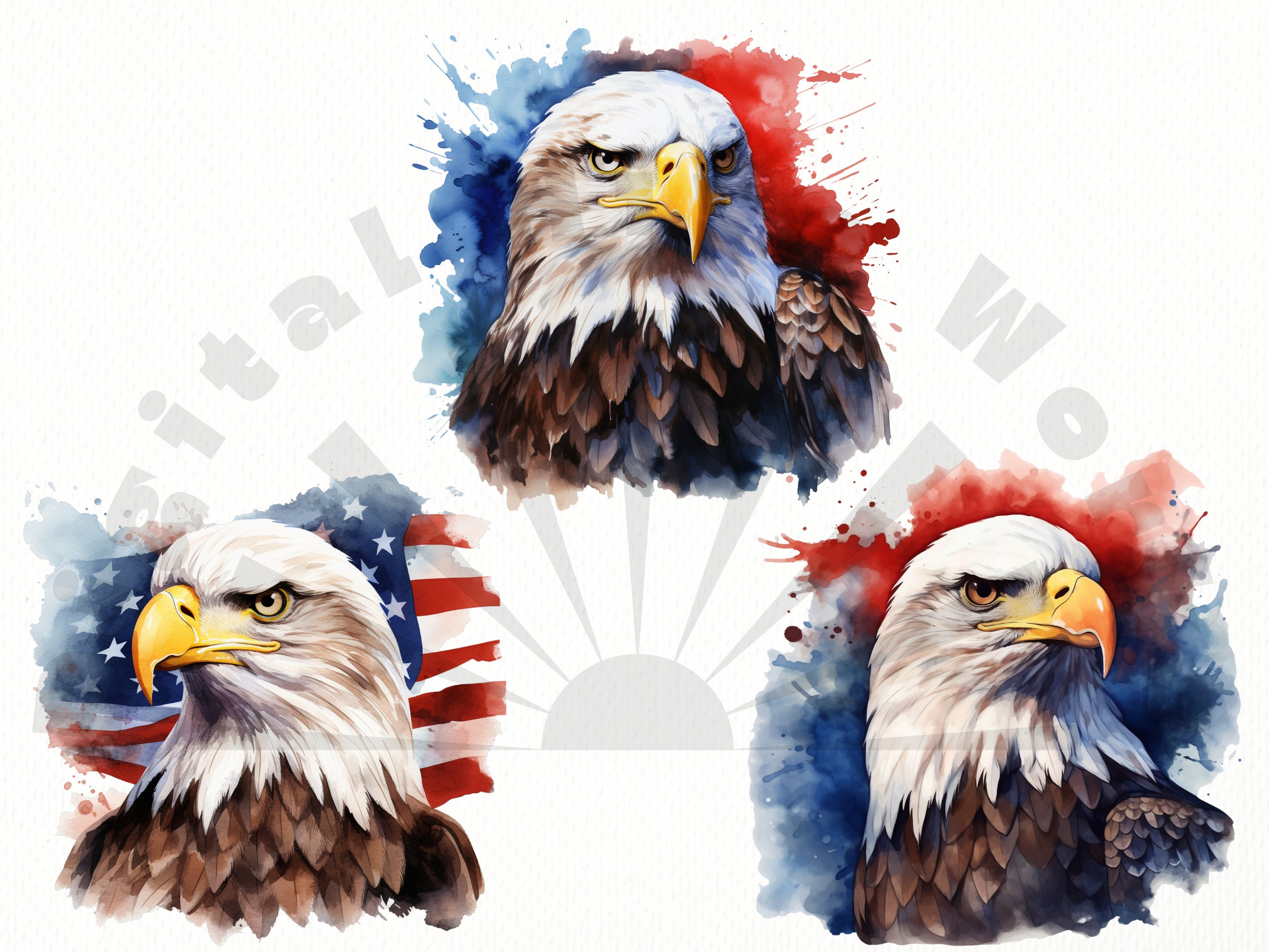 4th of July Watercolor Clipart 60 PNG Images Digital - Etsy