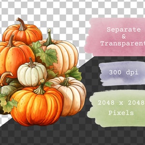 Watercolor Pumpkins Clipart | Autumn Watercolor PNG Images | Fall ...