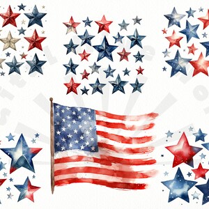 4th of July Watercolor Clipart | 60 PNG Images | Digital Downloads for ...