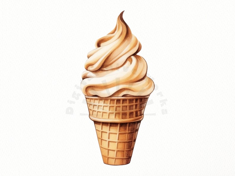 Watercolor Ice Cream Clipart Bundle - 12 Transparent PNG Images ...