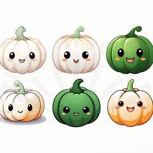 Cute Pumpkins Clipart Bundle - High Resolution PNG Cartoon Pumpkins ...