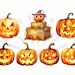 Watercolor Jack O Lanterns Clipart Bundle - PNG Format With Transparent ...