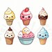 Cute Ice Cream Clipart Bundle PNG Format With Transparent Background ...