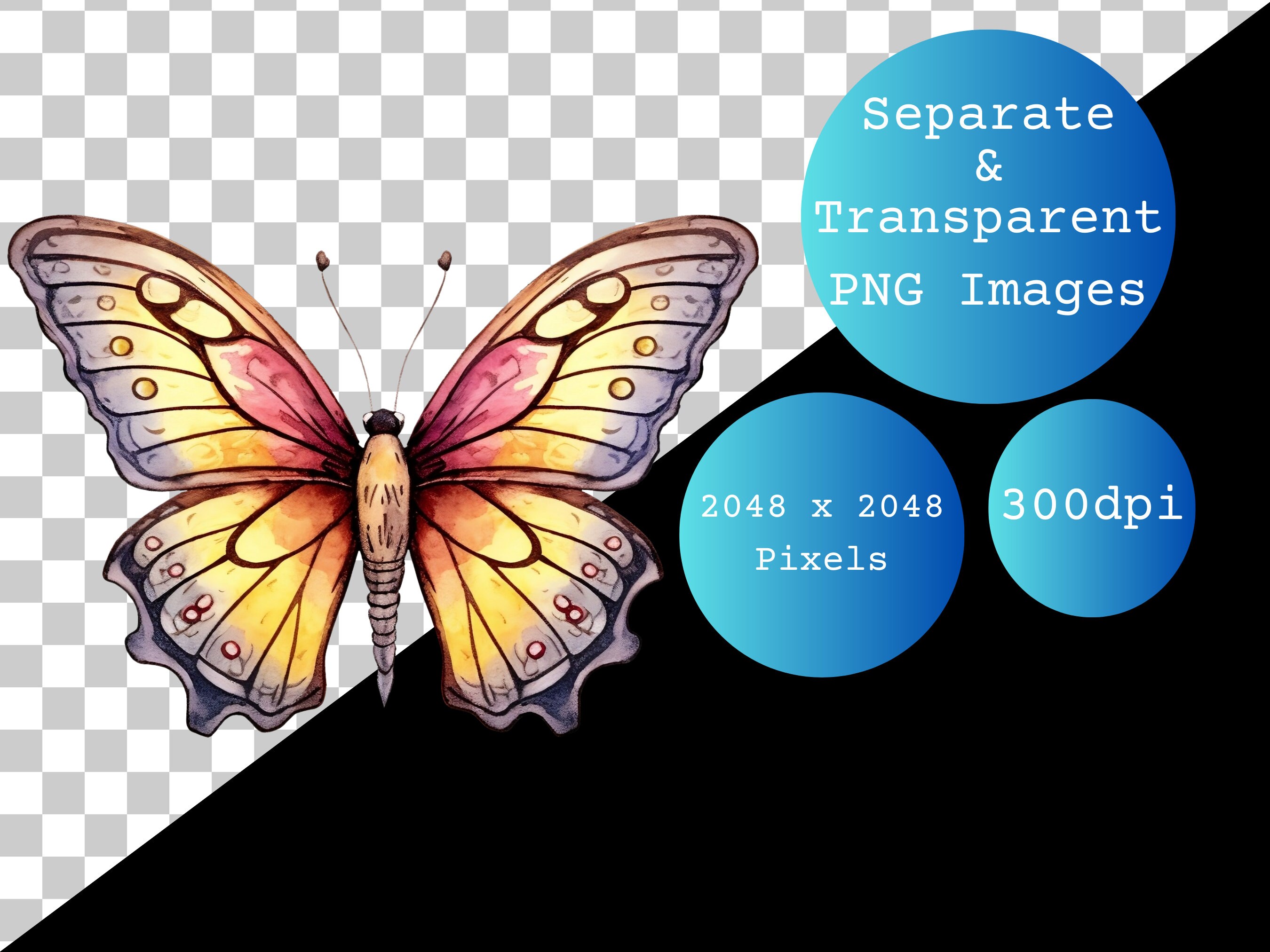 Butterfly Clipart | Watercolor Butterflies PNG | Summer Clipart ...