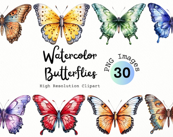 Monarch Butterfly Clipart | Watercolor Butterfly PNG | Floral Clipart ...