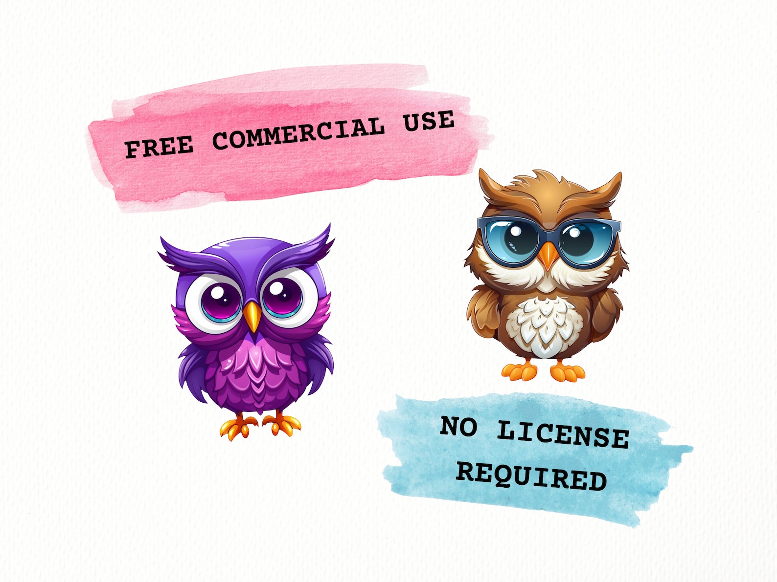 Cute Owls Clipart Bundle Cartoon PNG Images for Digital Download ...