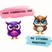 Cute Owls Clipart Bundle Cartoon PNG Images for Digital Download ...