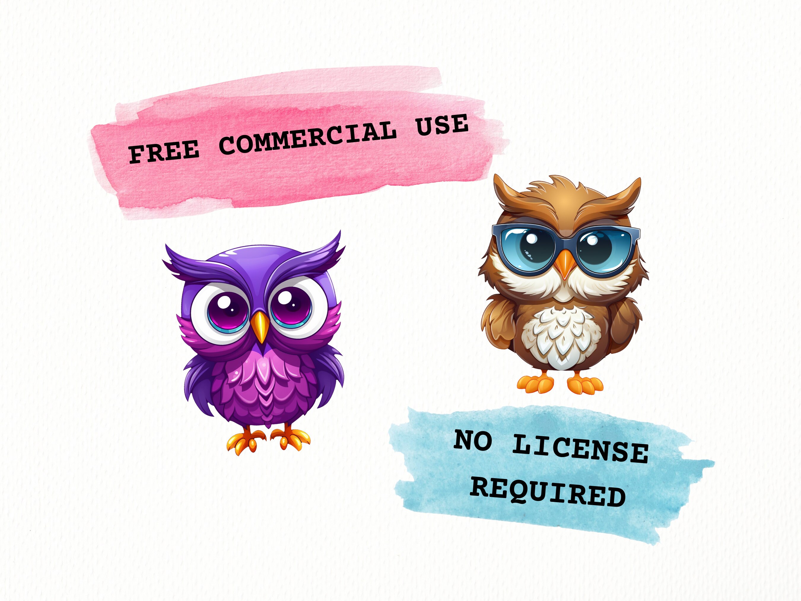 Cute Owls Clipart Bundle Cartoon PNG Images for Digital Download ...