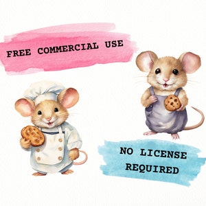 Watercolor Mouse & Cookies Clipart Bundle - PNG Format With Transparent ...
