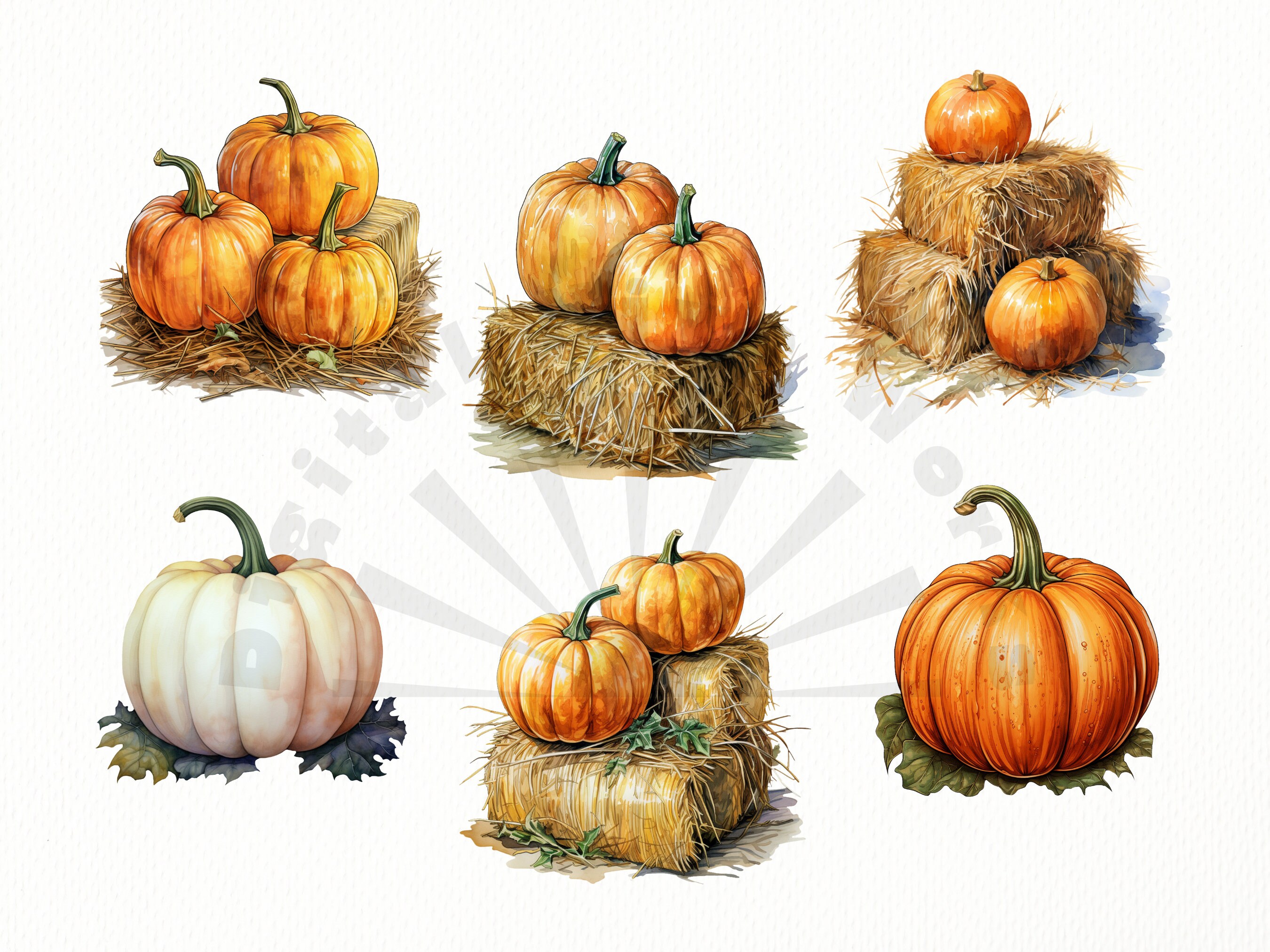 Watercolor Pumpkins Clipart Autumn Watercolor PNG Images Fall Clipart ...