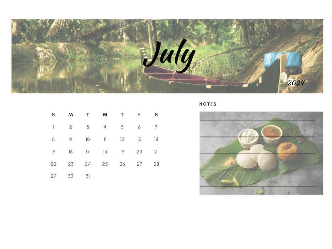 July Calender Planner - Etsy