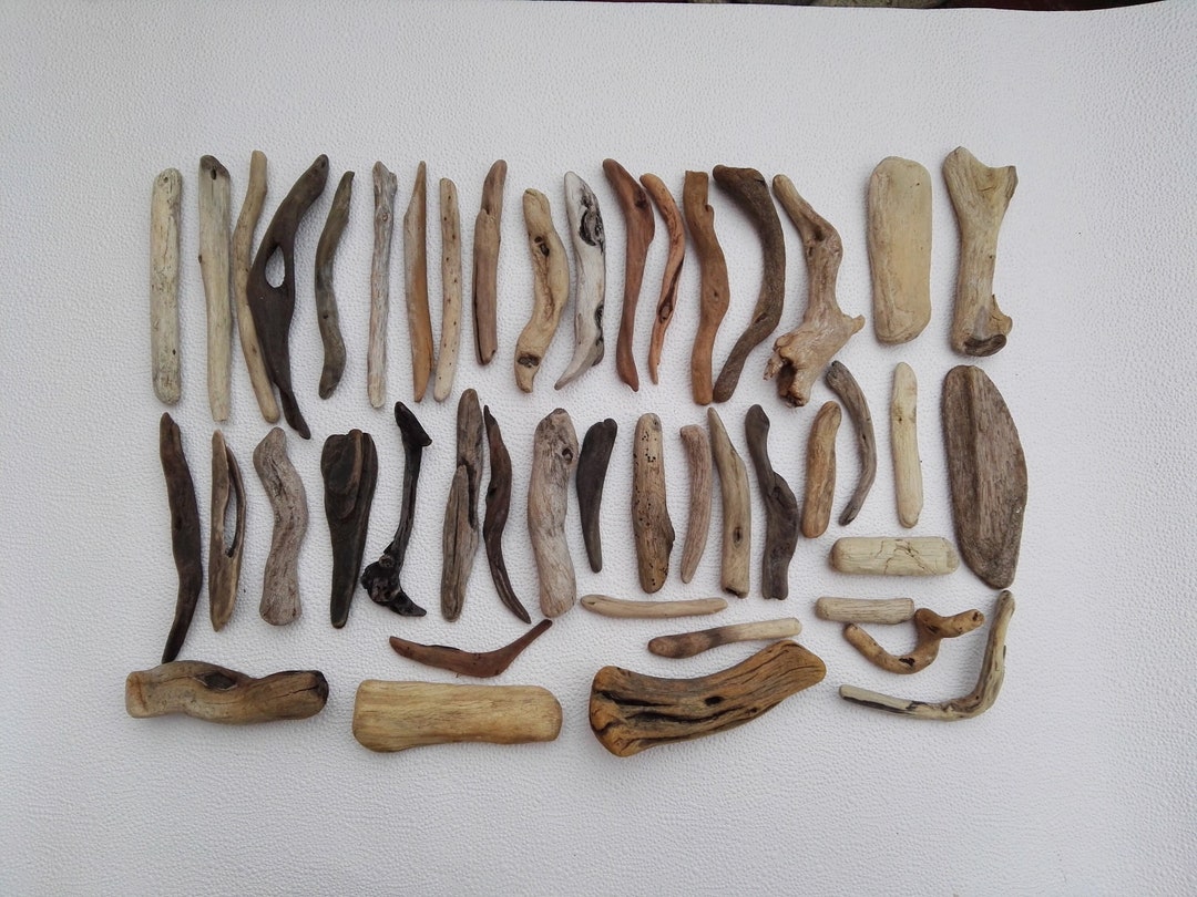 45 Pieces of Wood Sanded by the Sea, Beached Wood, Driftwood, 5-16 Cm ...